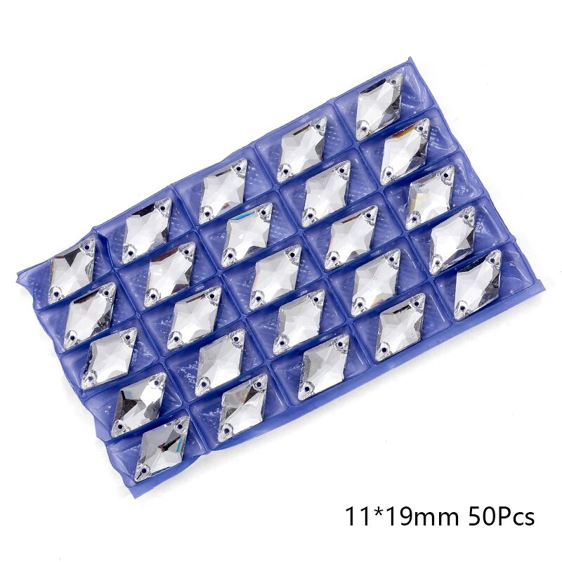 Стразы хрустальные 11x19mm, 50шт