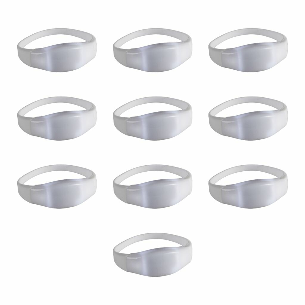 10 шт. светодиодных браслетов с голосовой активацией, Светящиеся браслеты, украшения на День рождения