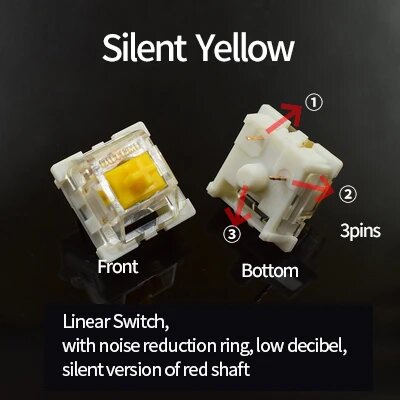 30шт. Механические переключатели Outemu Silent Yellow