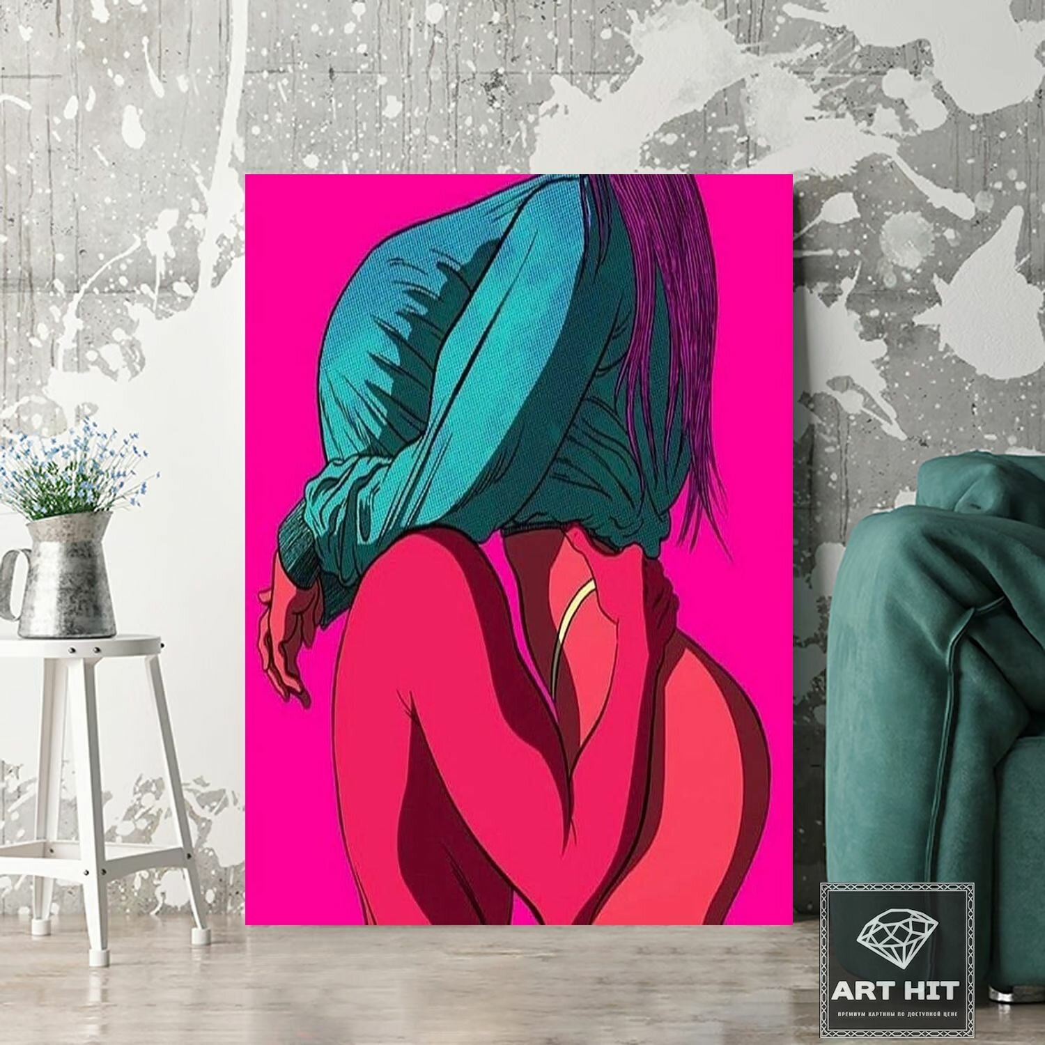 Эротика и секс, картина 18 +, из коллекции "Плакат голая девушка", 40х60 см.