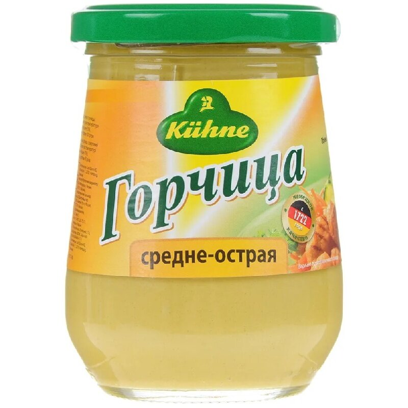 Горчица KUHNE средне-острая /стекло/ 250г