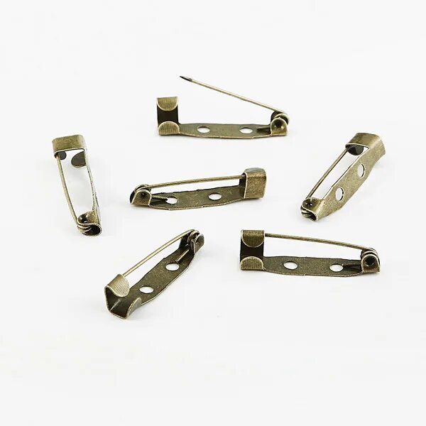 Основы для зажимов для брошек nc 10 шт, 15-35 мм Bronze, 5x15mm