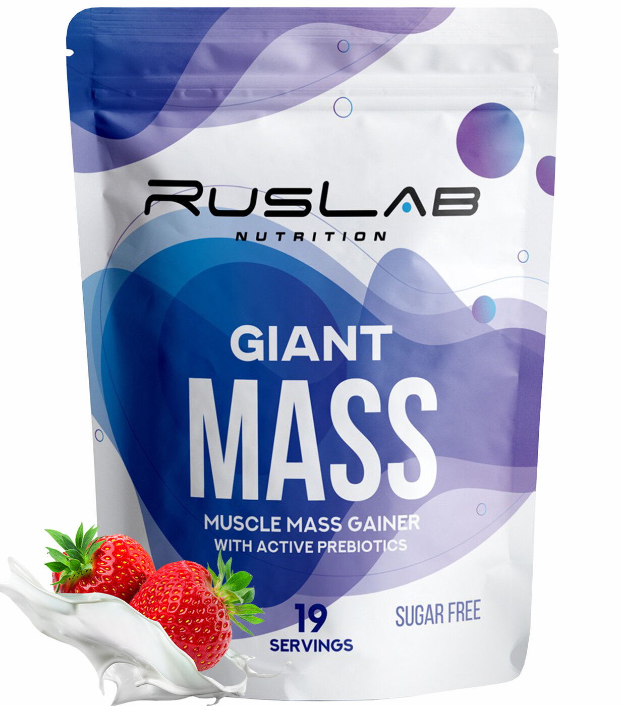 Гейнер GIANT MASS (950 гр), вкус клубника со сливками,2 шт.