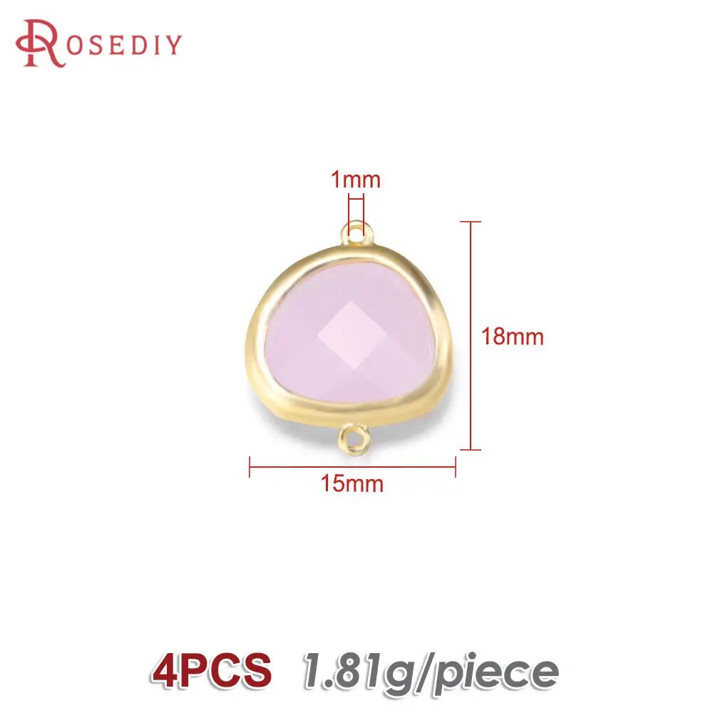 Подвески Rosediy, 18 мм, позолоченная латунь, Pink