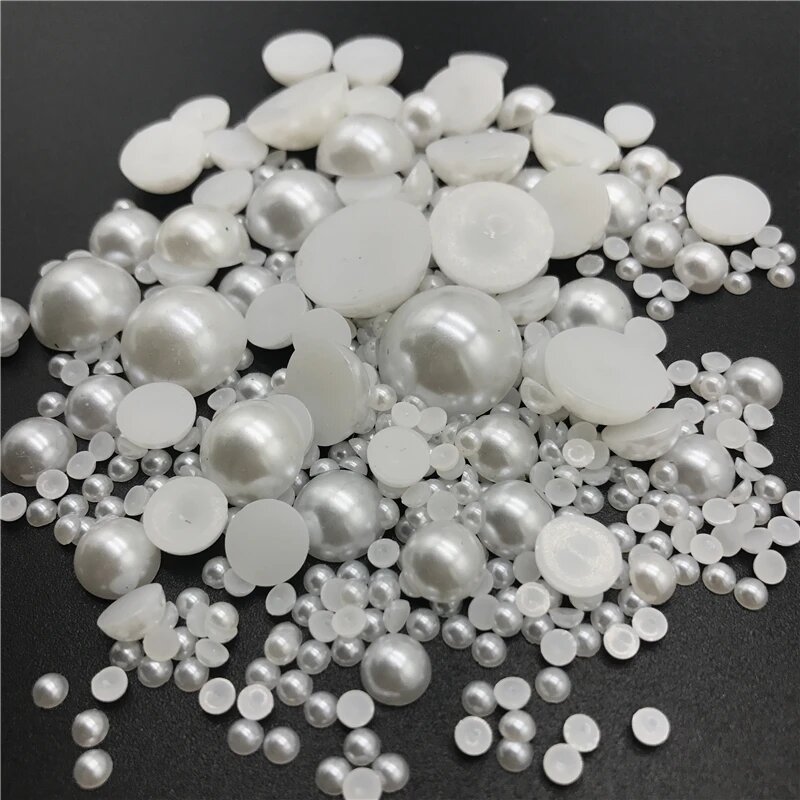 LXBENING белые акриловые бусины для скрапбукинга 4-20 мм 6mm 200pcs, White