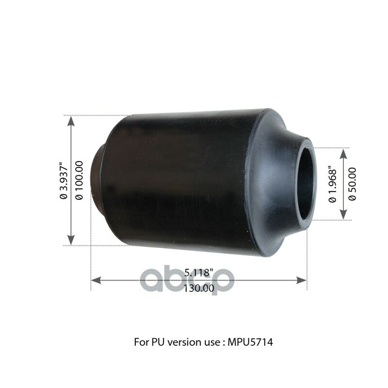 Сайлентблок рессоры !(мр) d50xD100x130mm BPW, Schmitz Mansons арт. 300331