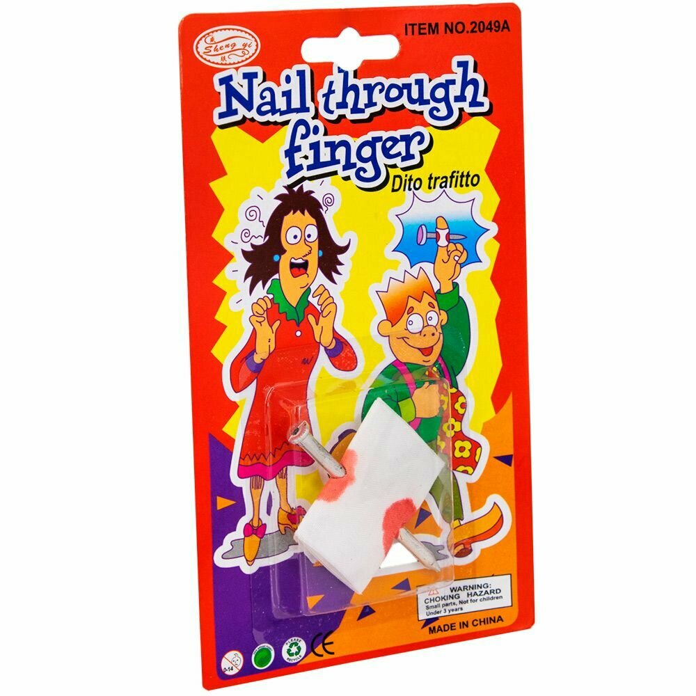 Игров. набор - прикол, палец с гвоздем Розыгрыш