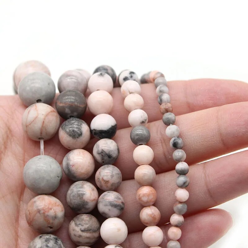 Бусины из розовой зебры яшмы Youth Cadence 4 6 8 10 12 мм 4mm approx 93beads