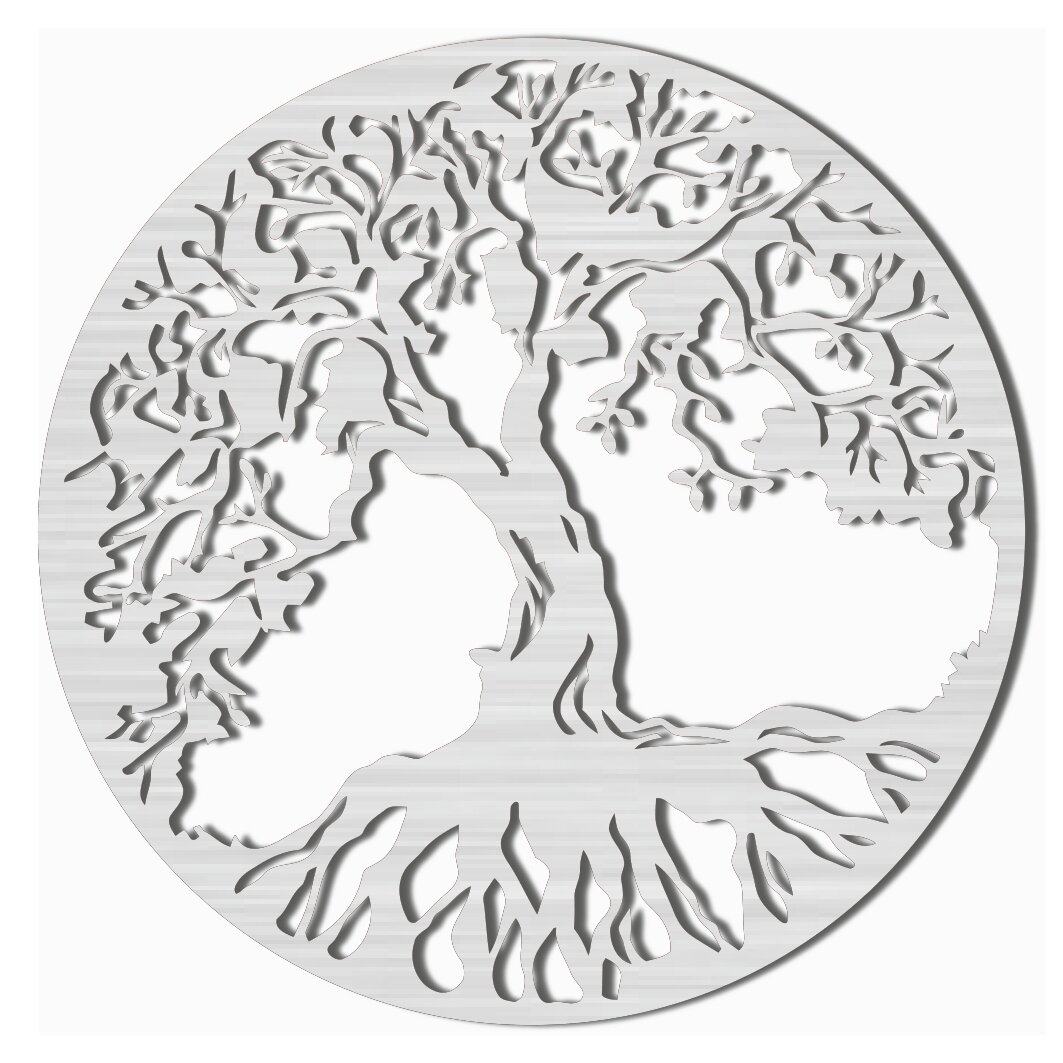 Панно "Кельтское дерево". 50см. Цвет серебро.