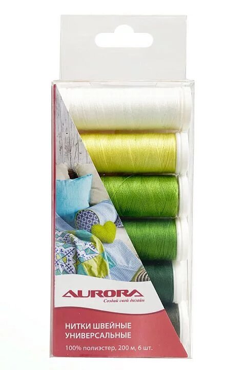 Нитки Aurora Talia №120, 6×200 м, AU-2613, Летний луг