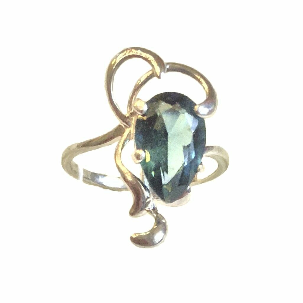 Кольцо тонкое, серебро, 925 проба, родирование, кварц