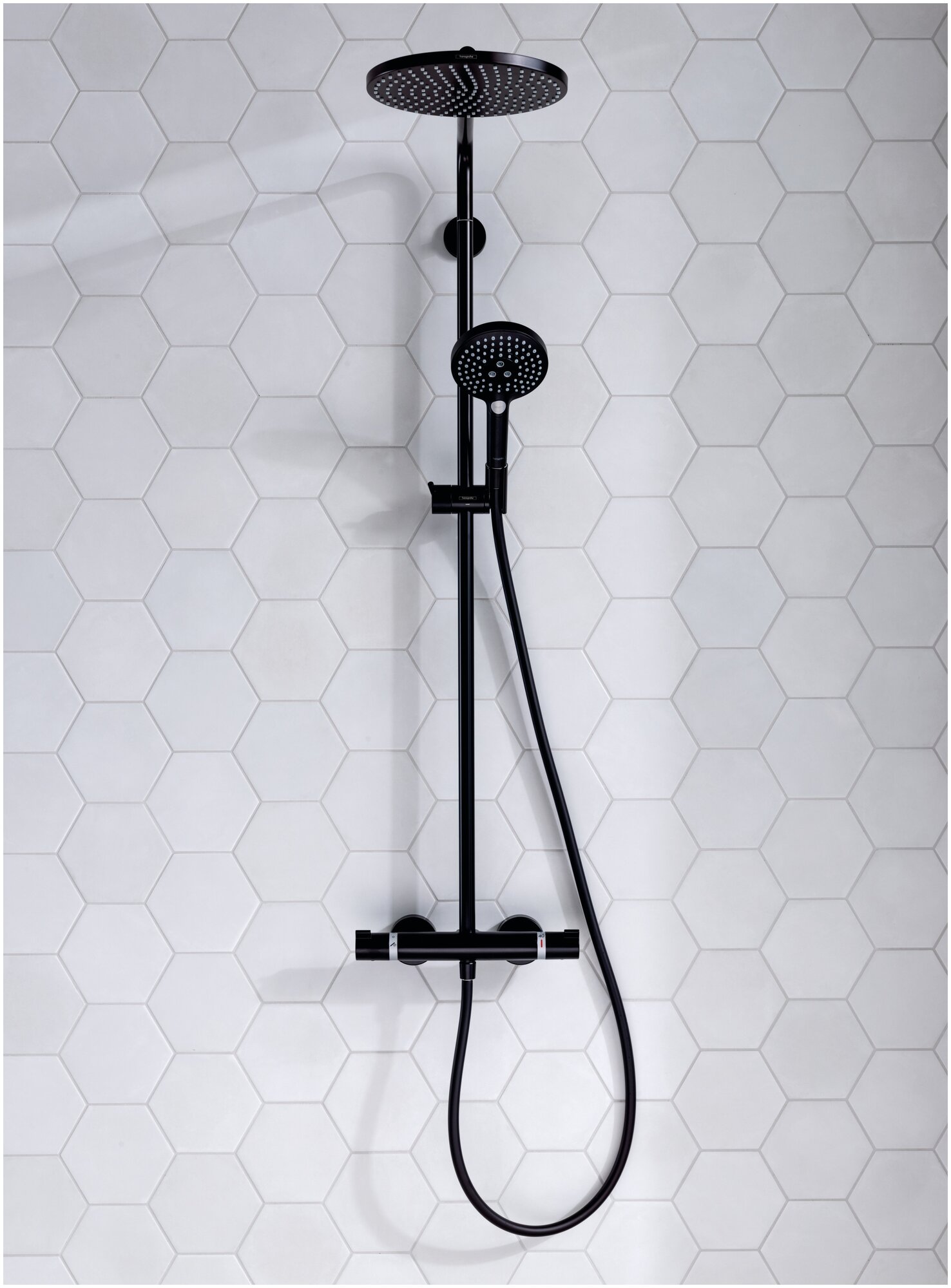 Душевая система Hansgrohe Raindance Select S Showerpipe 27633670 с термостатом Черная матовая