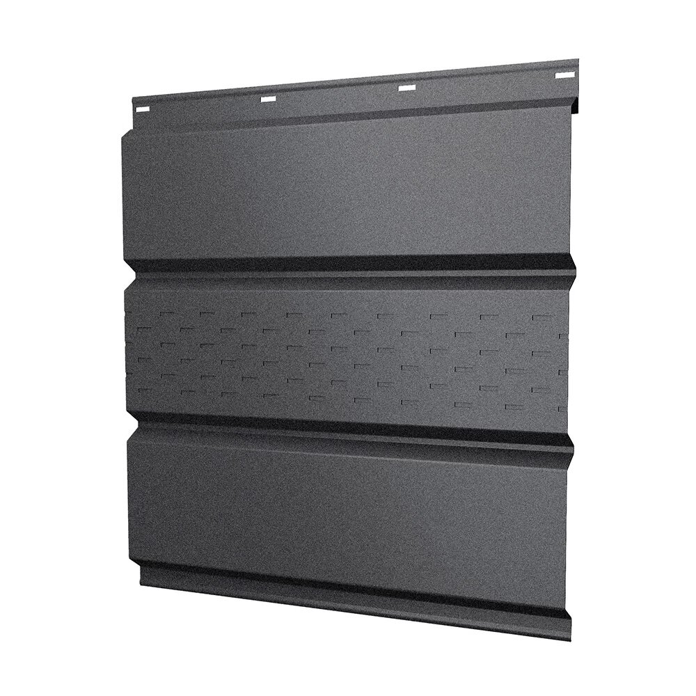 Софит металлический с центральной перфорацией Grand Line графитовый серый RAL 7024 2000х357х0,45 мм Grand Line 424843