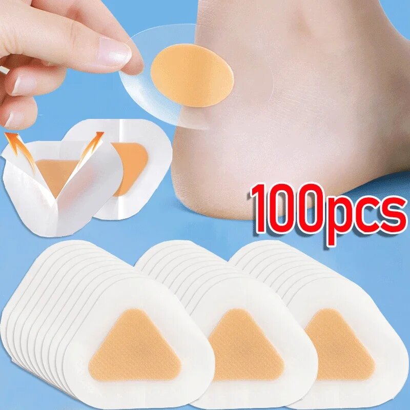 10/100 шт. гелевые защитные пяточные силиконовые наклейки для ухода за ногами, наклейки на высоком каблуке, клейкие гидроколлоидные подушечки, вставка подушек white Triangle