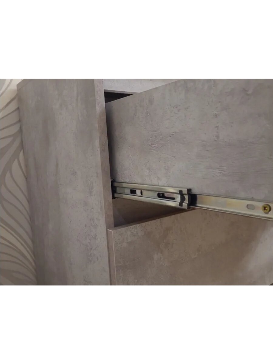 Комод цвет бетон, 74 см x 120 см, 6 ящиков, шариковые направляющие, серый