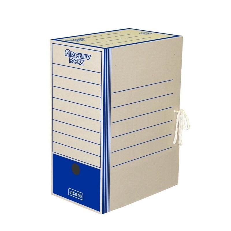 Папка архивная Attache на завязках, 150 мм, синяя, 325х260х150 мм (874879)