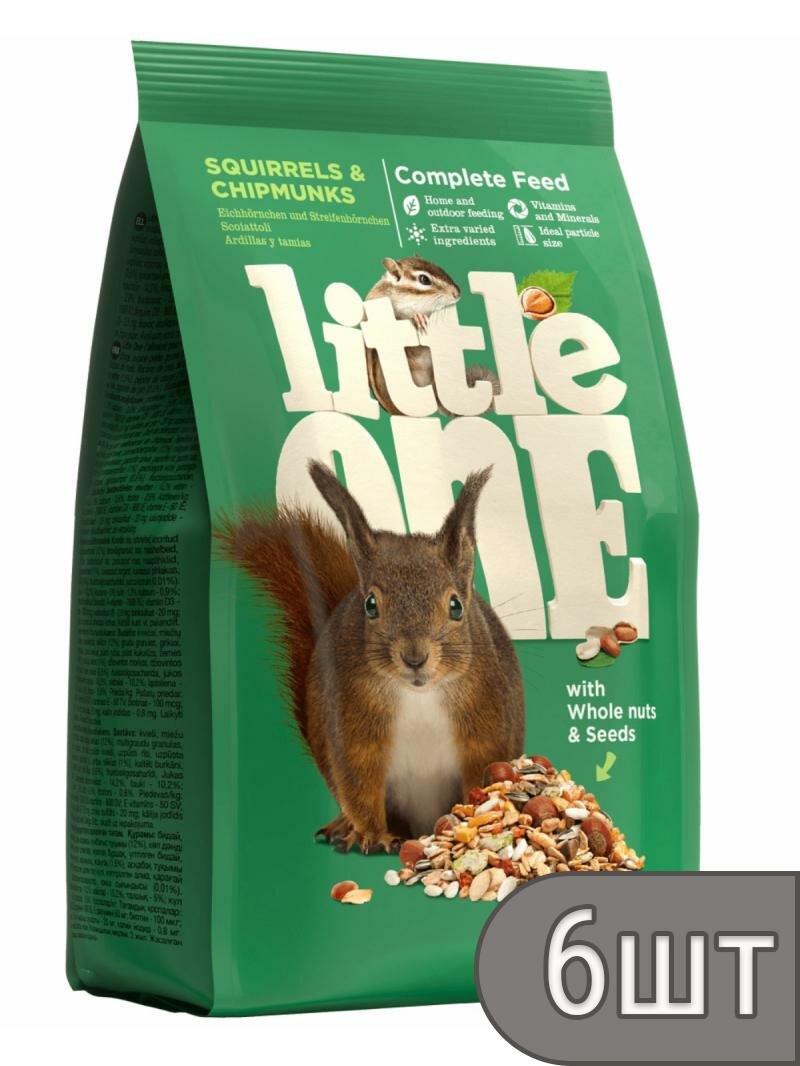 Little One Набор 6 шт Корм для белок и бурундуков, 400г 2.4 кг
