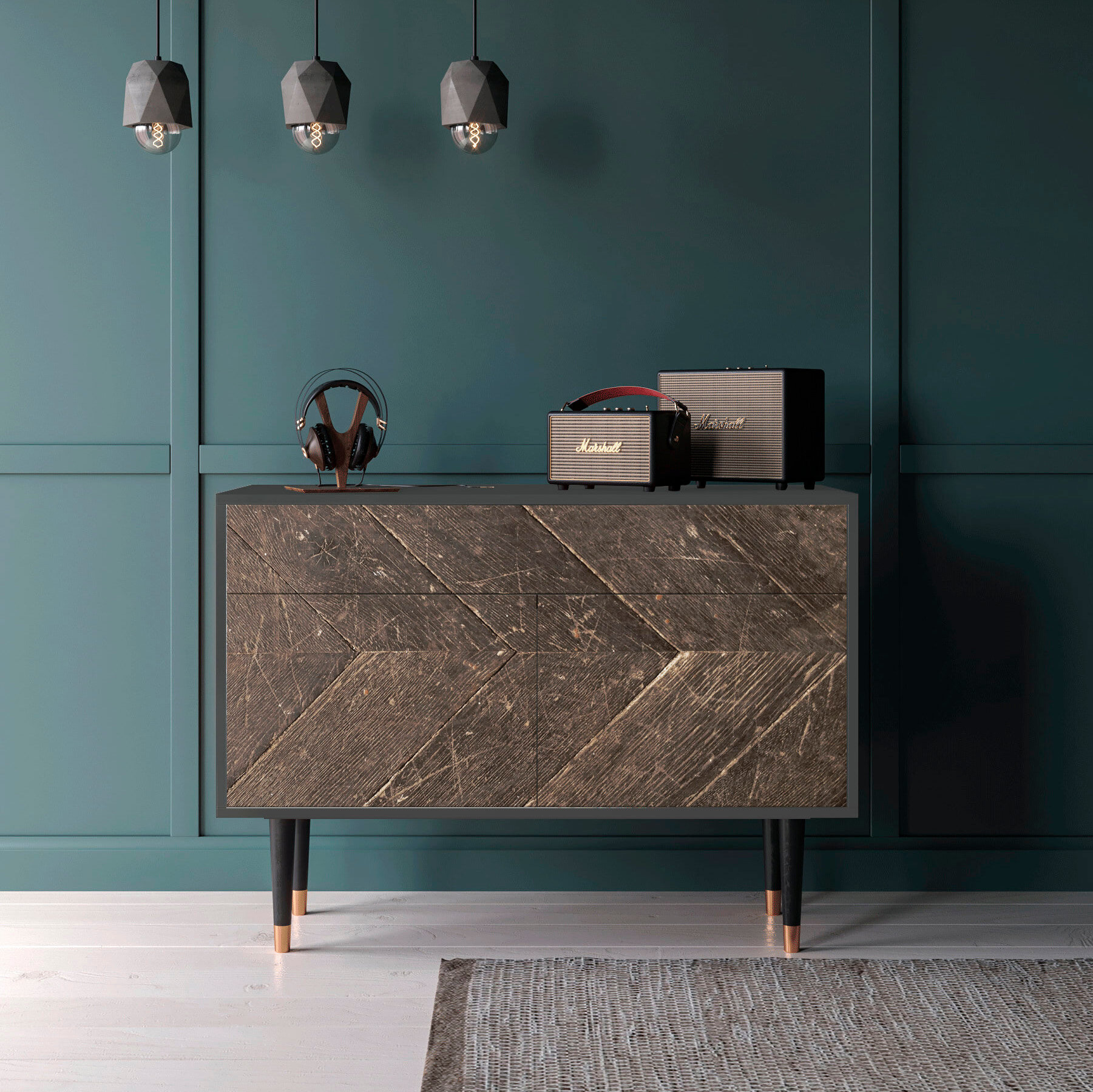 Комод - STORYZ - BS4 Wise Tree, Размер - 115 x 85 x 48 см, Цвет корпуса - Антрацит