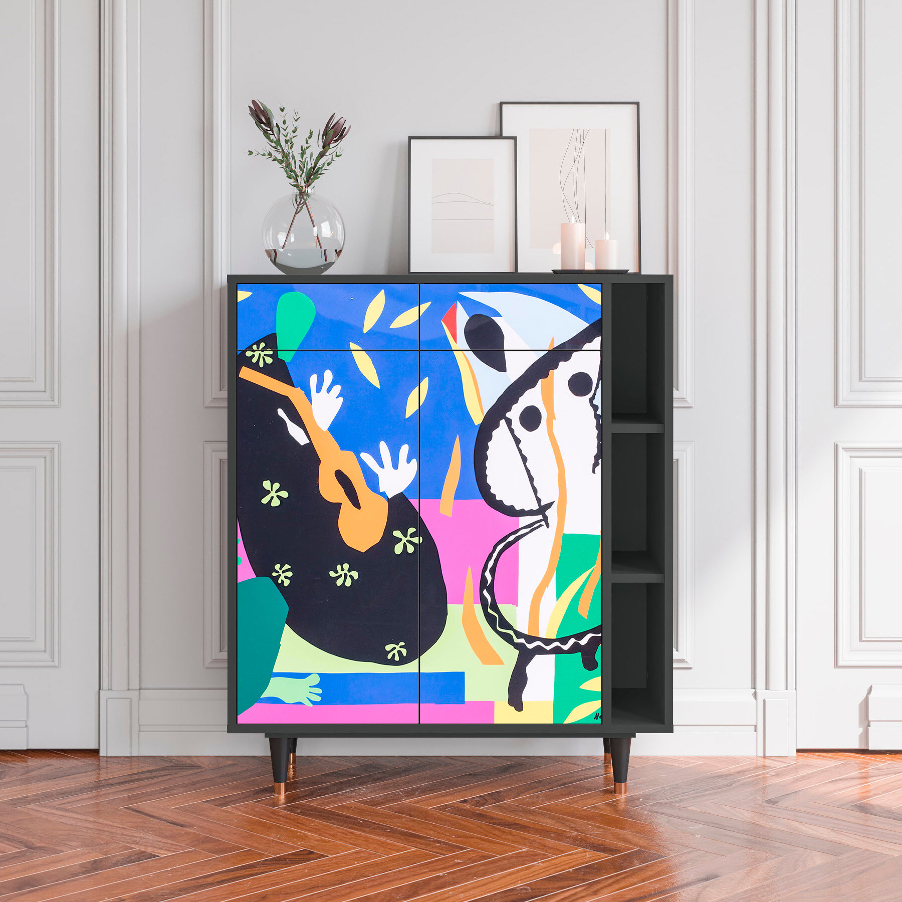 Комод - STORYZ - BS6 La Tristesse du Roi by Henri Matisse , Размер - 94 x 110 x 41 см, Цвет корпуса - , Антрацит