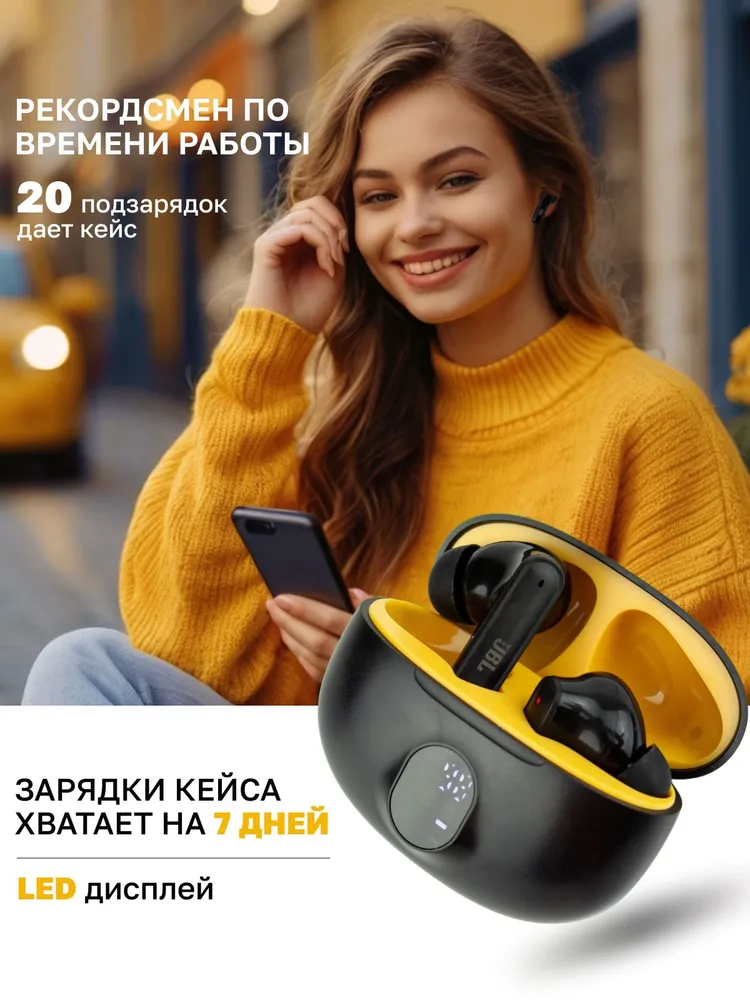 Микронаушники, вакуумные, беспроводные, Bluetooth 5.3, ANC, крепление на ухе