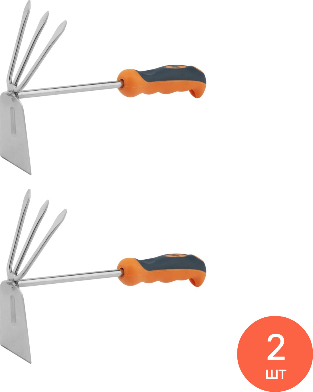 Рыхлитель Leonord / Леонорд LE-02 комби для рыхления и прополки из стали, 32см / садовый инструмент (комплект из 2 шт)