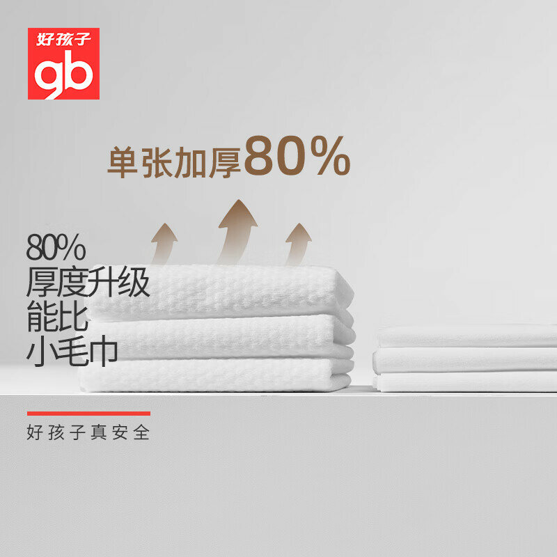Goodbaby (Gb) Baby Soft Wipes, Dry And Wet Use, Disposable Face Wipes, Thickened Cleansing Wipes, 80 Sheets * 4 Packs
