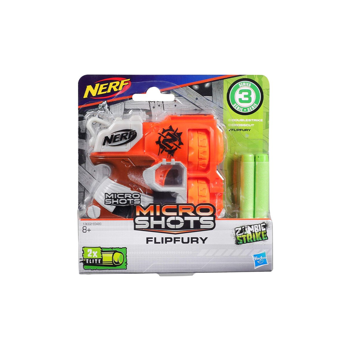 Бластер Nerf Flipfury Micro Shots E3002, для мальчиков, 2 стрелы
