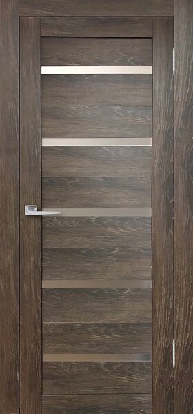 Межкомнатная Дверь Verda Бавария 15 ПВХ Дуб Шале Корица со Стеклом Сатинато 2000х800мм (Полотно 1шт) / Верда.