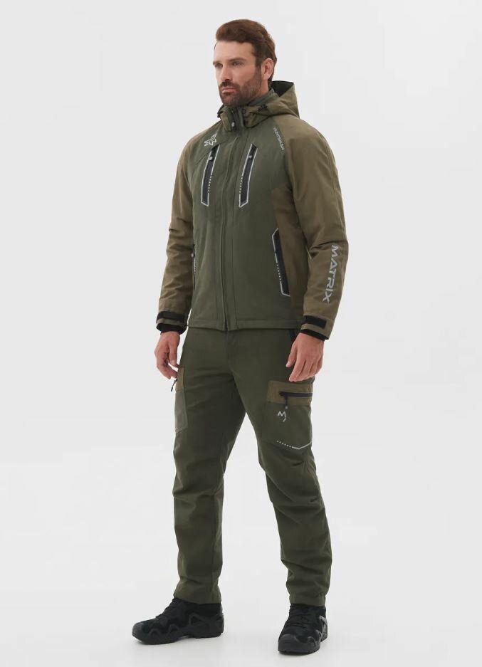 Костюм демисезонный Матрица, фирма Huntsman, цвет Хаки, ткань Исландия, размер 52-54/170-176