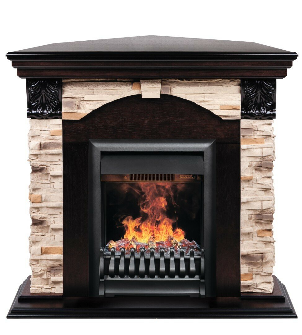 Электрокамин Dublin ROCK Corner с очагом 3D Oregan