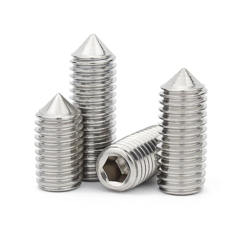 M2 M2.5 M3 M4M5M6M8M10M12M16 DIN914 Шестигранная головка из нержавеющей стали Шестигранная головка шестигранный концевой болт Безголовый болт конусный винт