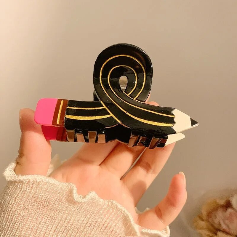 Цветные заколки-карандаши для волос Черный, 2