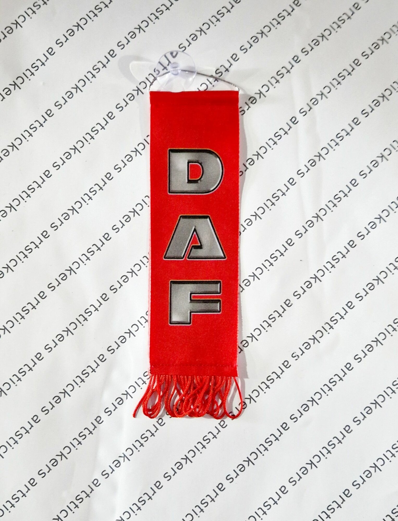 Вымпел DAF+девушка, двусторонний на присоске, ткань, аксессуар для авто, 5.5х20см