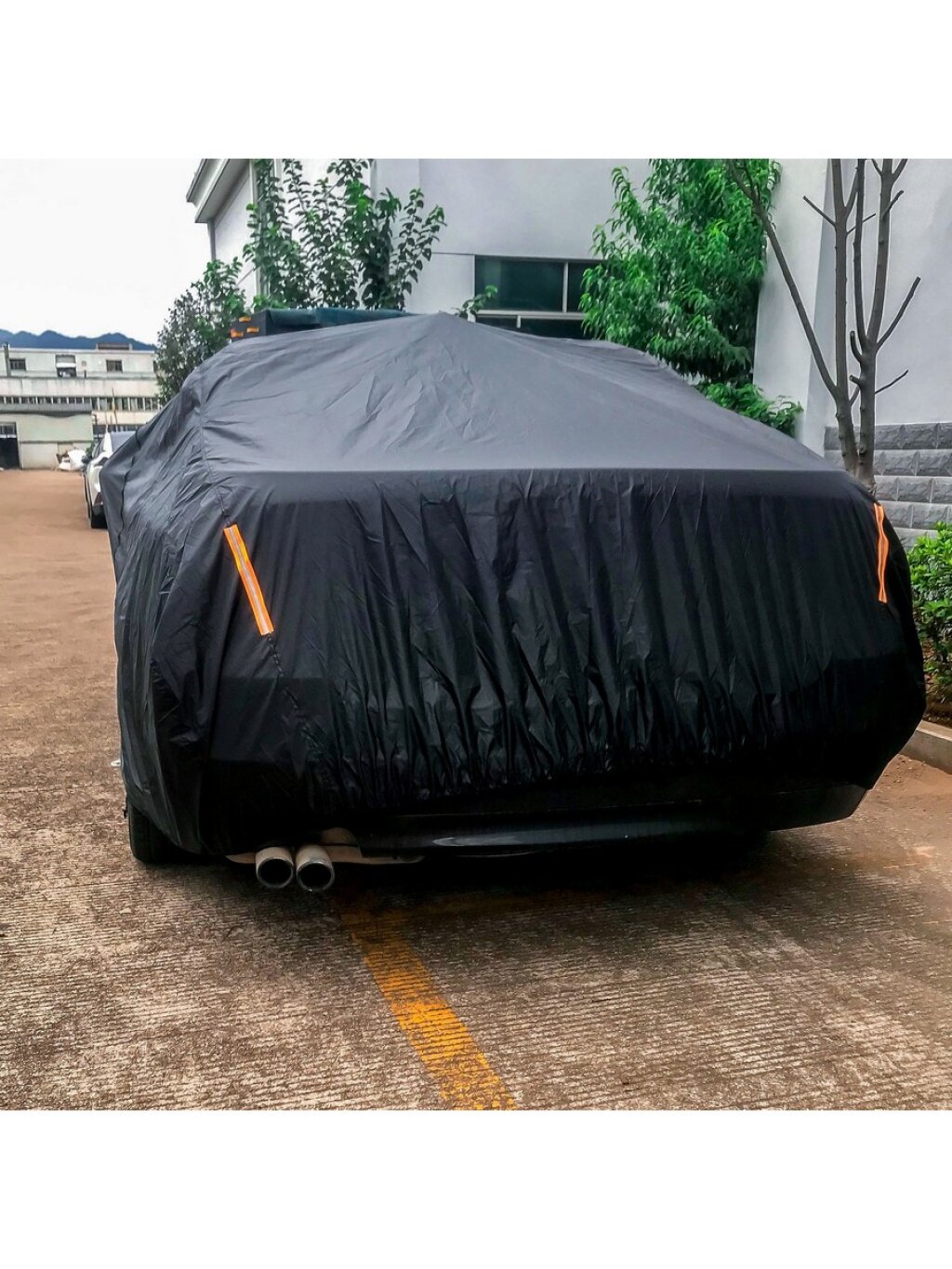 Тент для укрытия автомобиля (495х195х120 см) AIRLINE (молния для двери, универсал. черный)