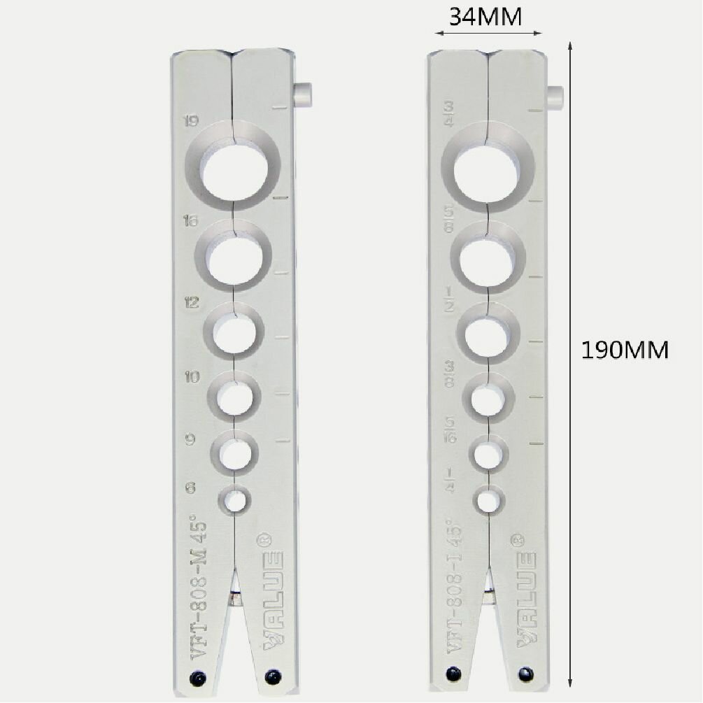 Набор инструментов для развальцовки медных тормозных трубок VALUE VFT-808-MIS 1/4"-3/4" 2 плашки чемодан
