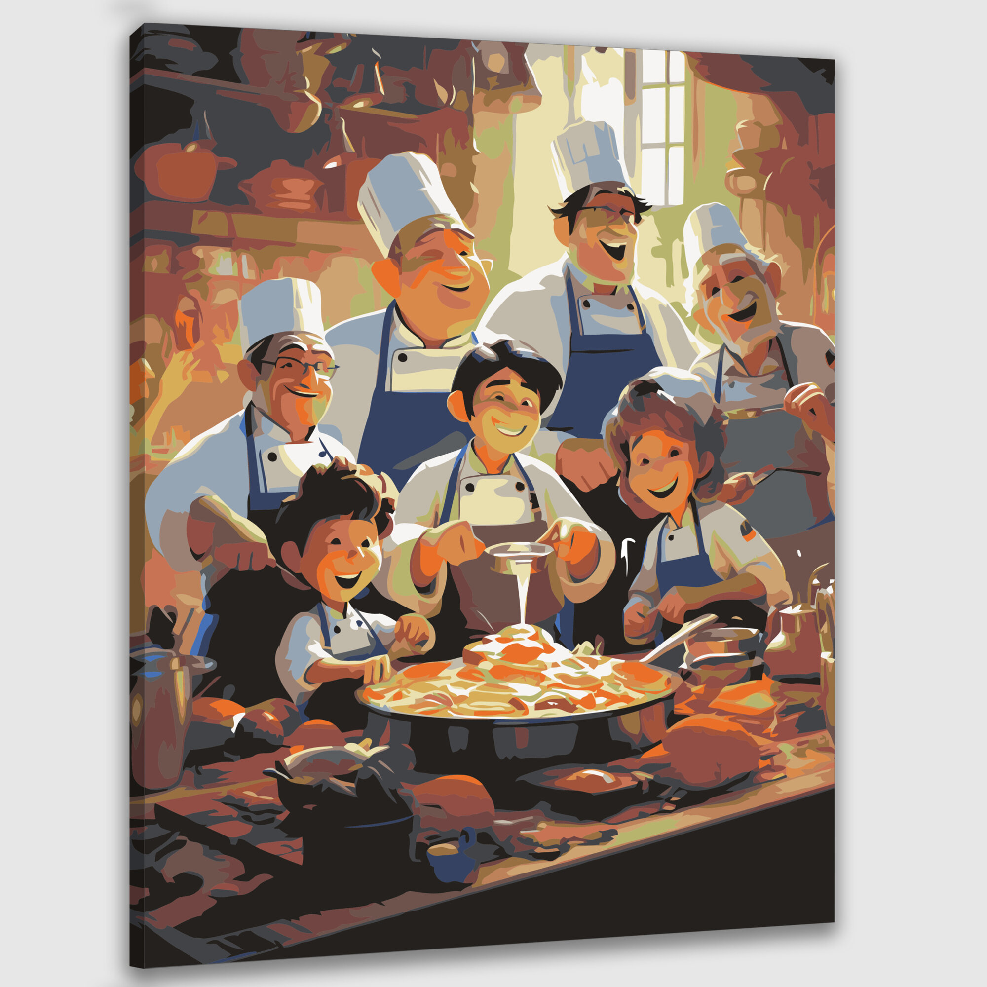 Картина по номерам 40x50 см, кухня, шеф-повара, синхронизация, плавные движения, восхитительное блюдо, аромат специй