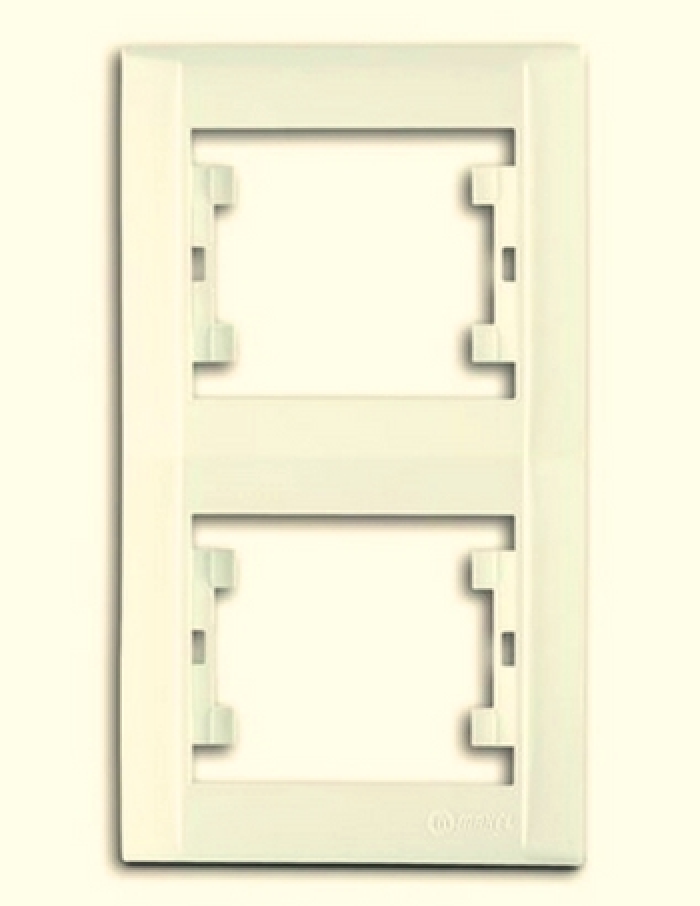 Рамка электроустановочная Makel / Макел Defne вертикальная, 42010707, крем, 2 поста / для розеток и выключателей