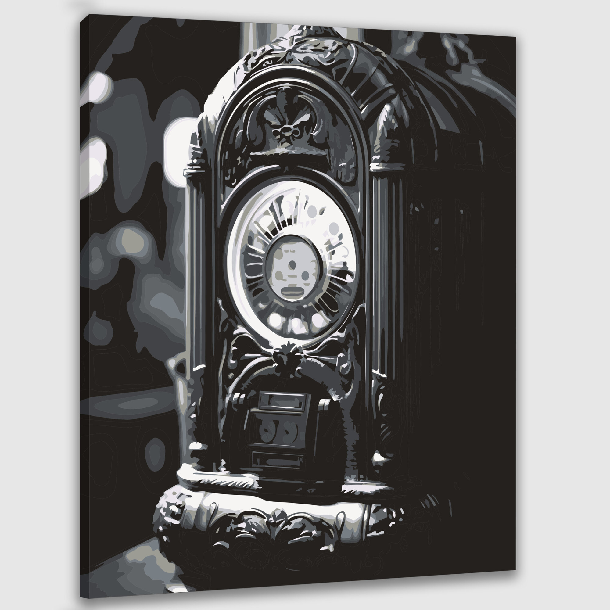 Картина по номерам 40x50 см, черно-белая фотография, винтажная машина любви, старомодная аркадная игра, изящные гравюры