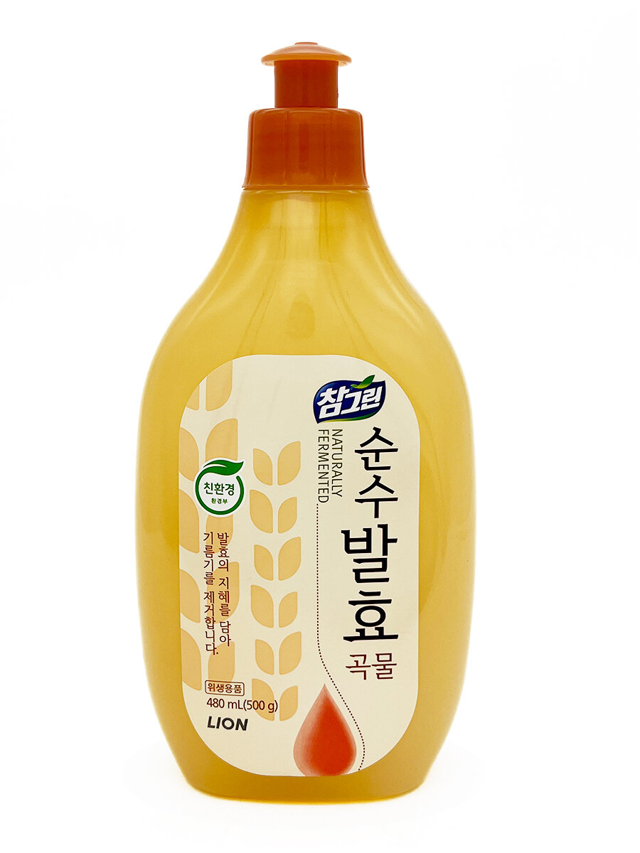 LION Средство для мытья посуды, овощей и фруктов 5 злаков Charmgreen Pure Fermenation, 480 мл