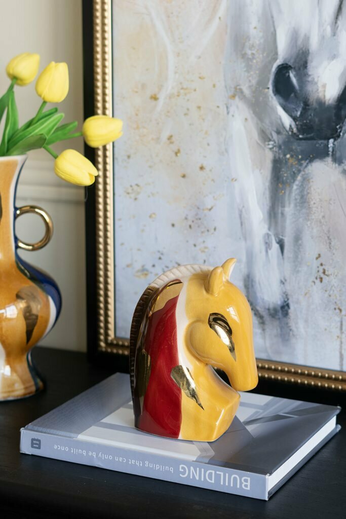 A61205 Декор настольный Голова лошади 15х8х18см, Керамика, Glasar