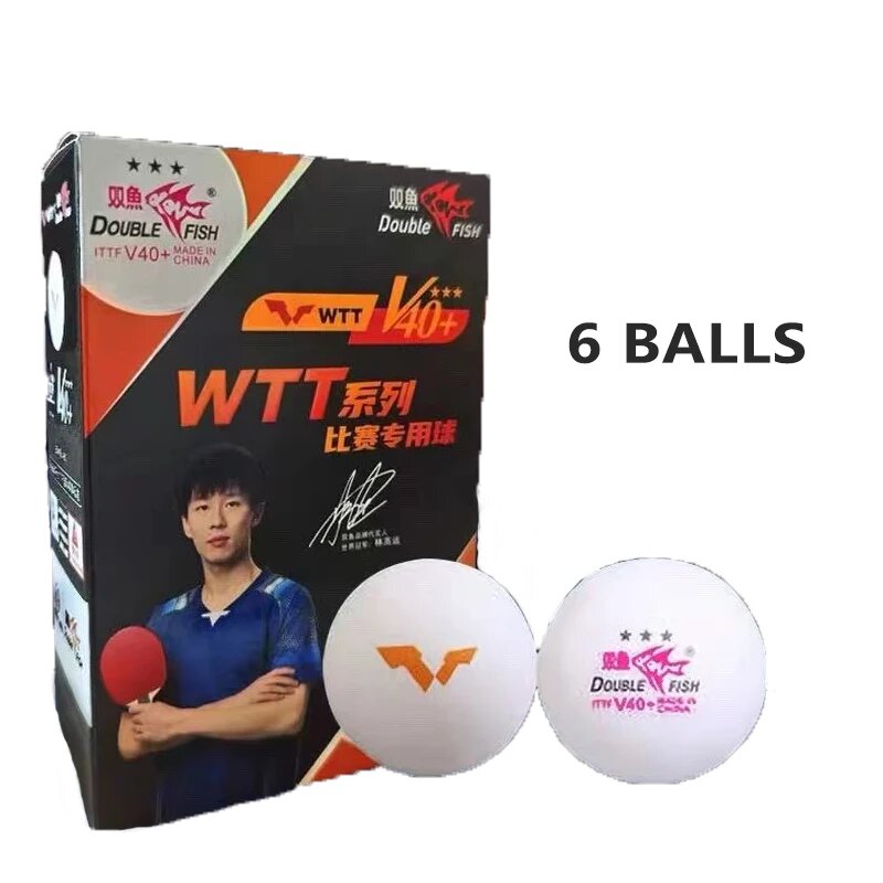 Мячи для настольного тенниса Double Fish WTT 3 звезды WTT 2022 6balls