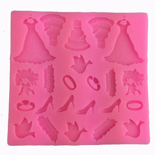 Платье в форме капля - декор торта на высоких каблуках - 2 шт.