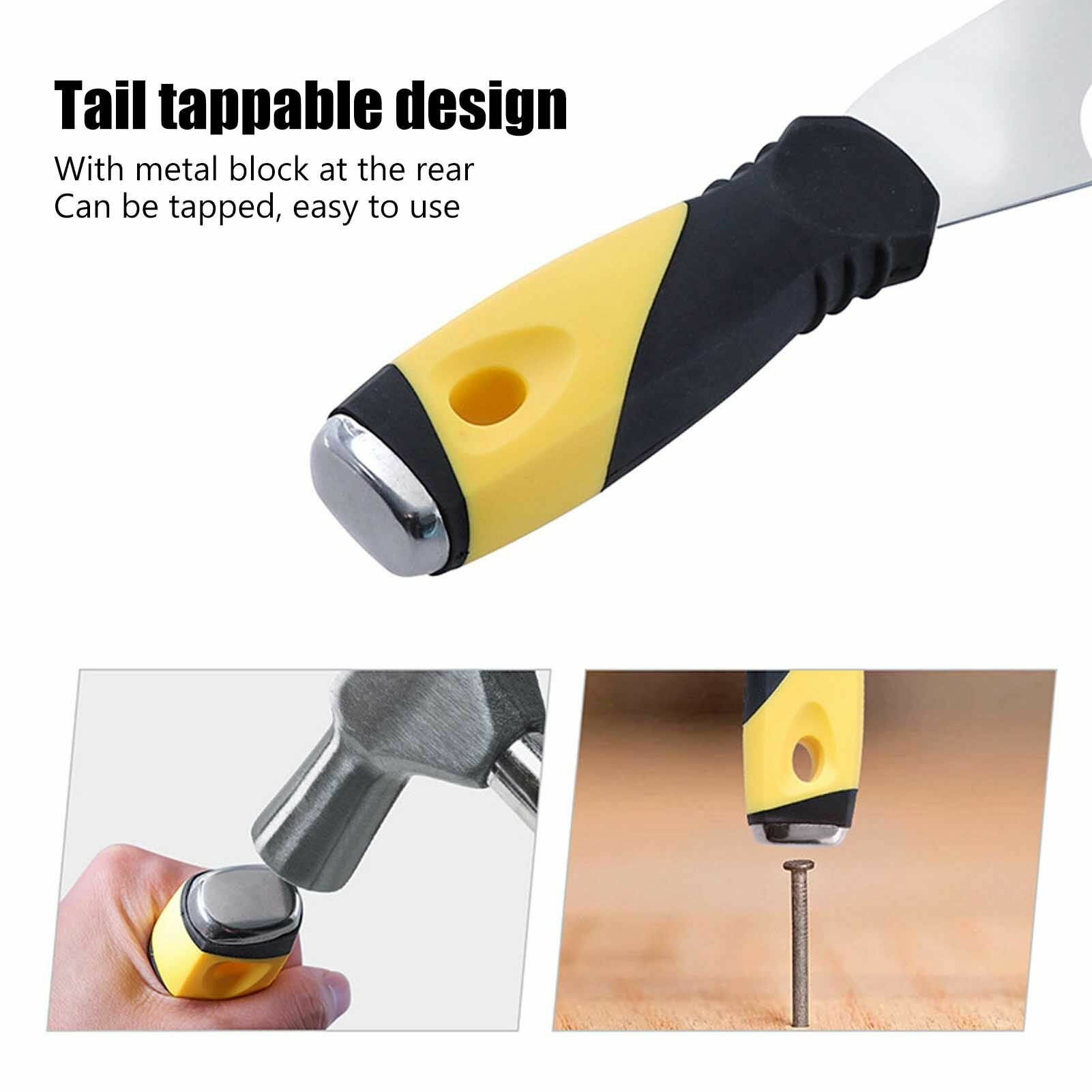 Многофункциональный шпатель с утолщенным лезвием из нержавеющей стали, скребок для удаления краски с нескользящей ручкой 6,5 см/2,6 дюйма