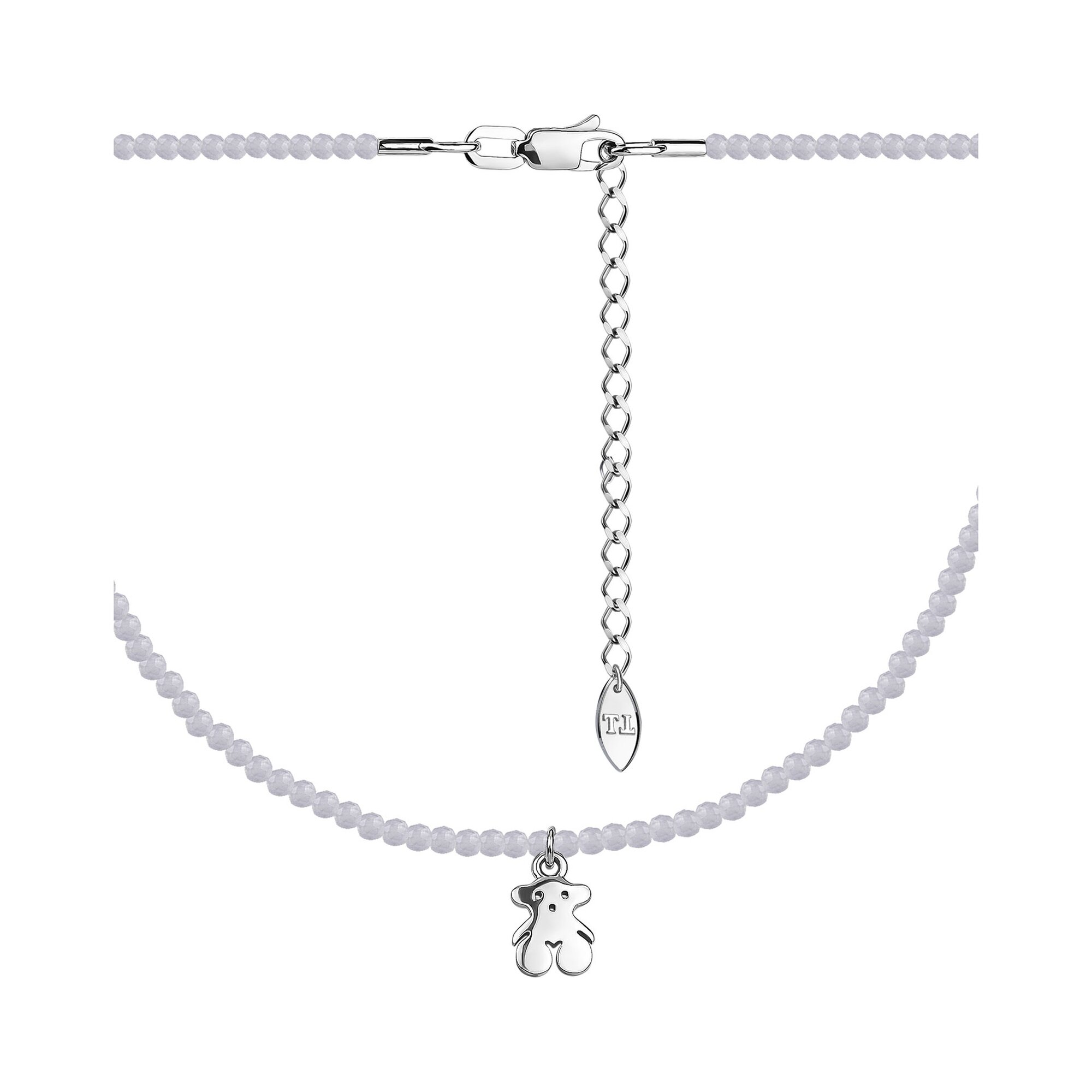 Колье, серебро, 925 проба, родирование, агат