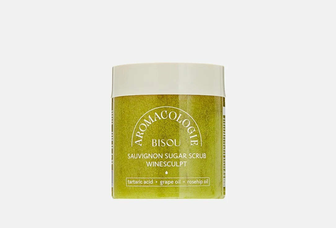 Виноградный скраб для тела Bisou tartaric acid, масло шиповника, 250 мл