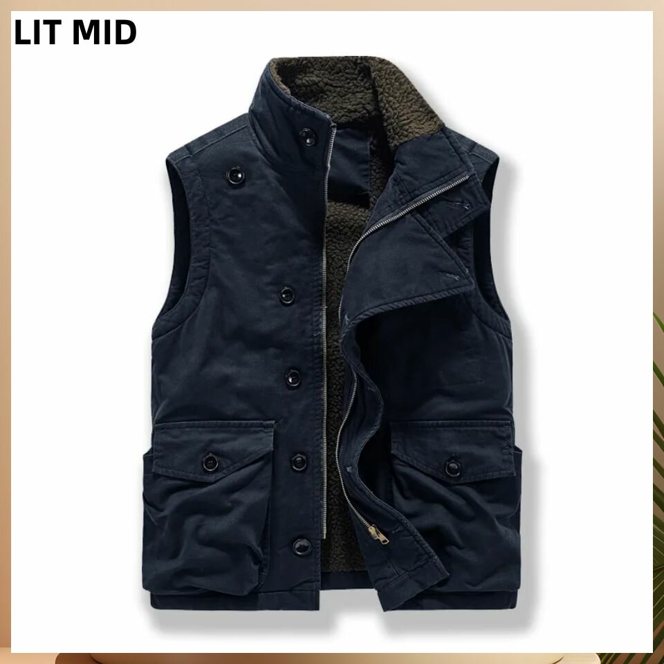 Мужской Тактический Жилет Зимний Безрукавка для Рыбалки и Мотоциклов