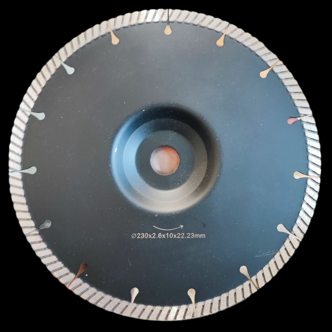 Диск алмазный сегментный по граниту, камню, 230, с фланцем (габбро))