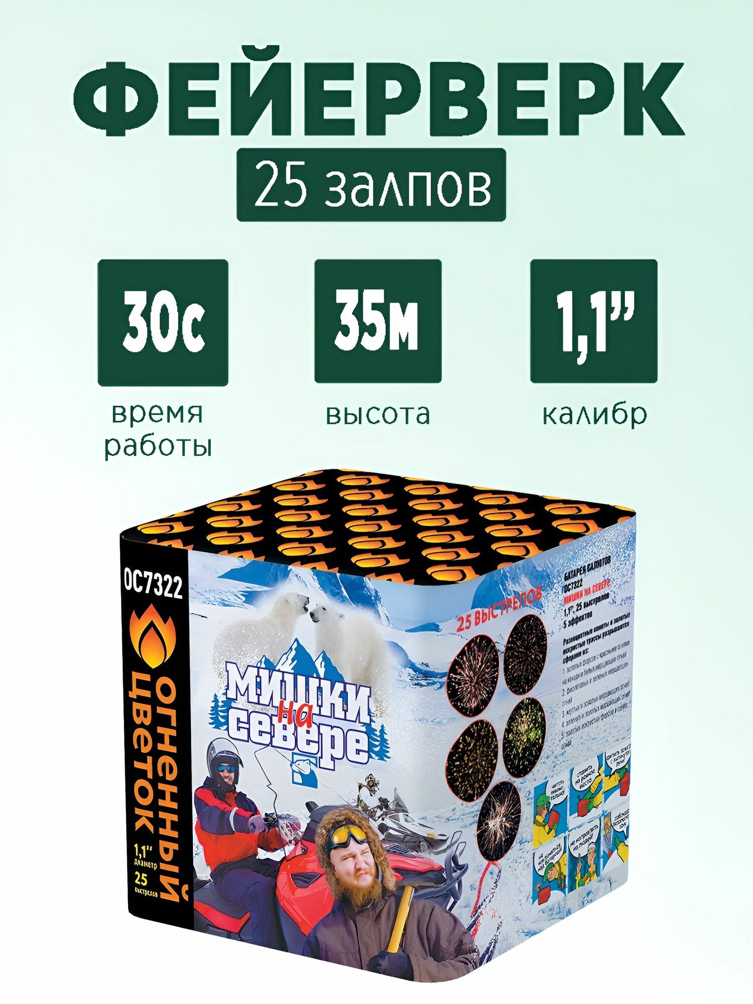 Салют "Мишки на Севере" 25 залпов