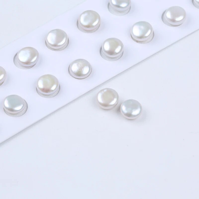 Женские жемчужные бусины россыпью, натуральные белые бусины в форме монеты, 11-12 мм, пара для изготовления ювелирных изделий