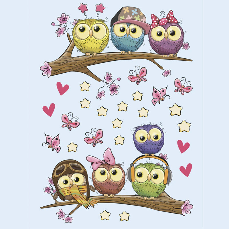 Декоративная наклейка DECORETTO Совушки на ветках KN 4026